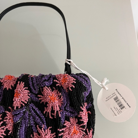 STAUD | Bags | Staud Beaded Bean Bag Quartz Acid Flora | Poshmark